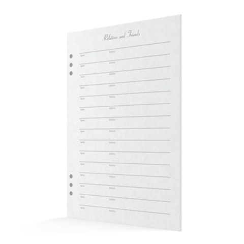 Relatives & Friends Funeral Register Book Signature Pages